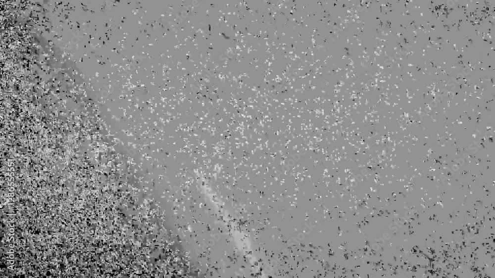 Vidéo Stock Static tv noise, bad tv signal monochrome TV static noise ...