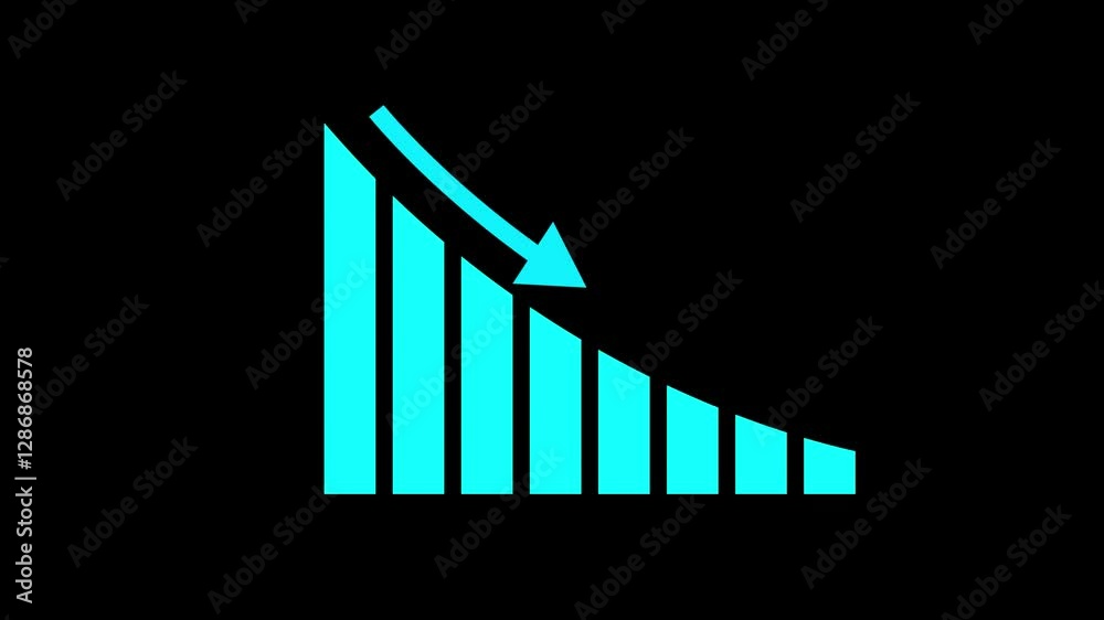 loss sign business graph. Animated of down business graph icon ...