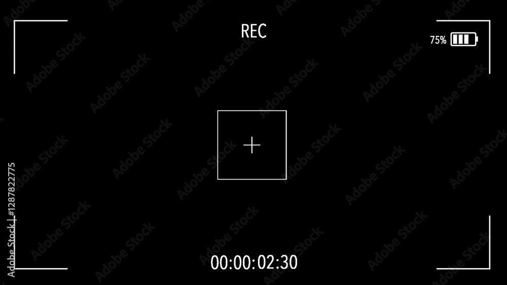 Digital Camera Recording Screen Overlay Animation. Camera Viewfinder ...