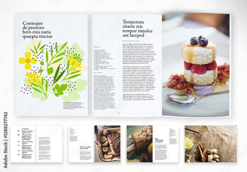 Modern Food & Recipe Book Layout Stock Template | Adobe Stock