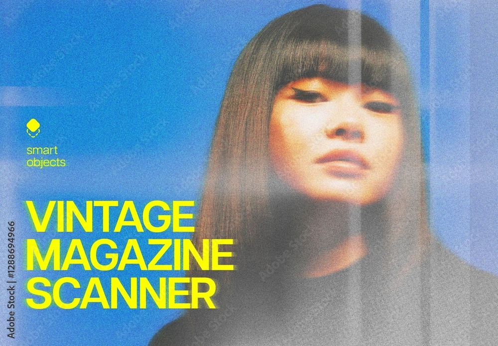 Vintage Magazine Scanner Effect Mockup With Generative AI Stock ...