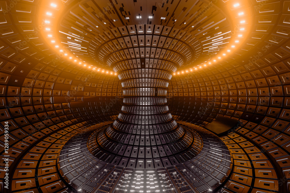 Poster Nuclear Fusion Reactor 3D Render Futuristic Clean Energy ...