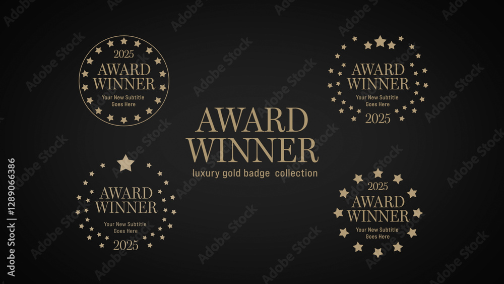 Stars Awards Ceremony Titles. Award Winner Emblem Collection. Stock ...