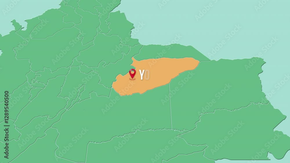 Mapa de Colombia con división política resaltando el estado Casanare ...