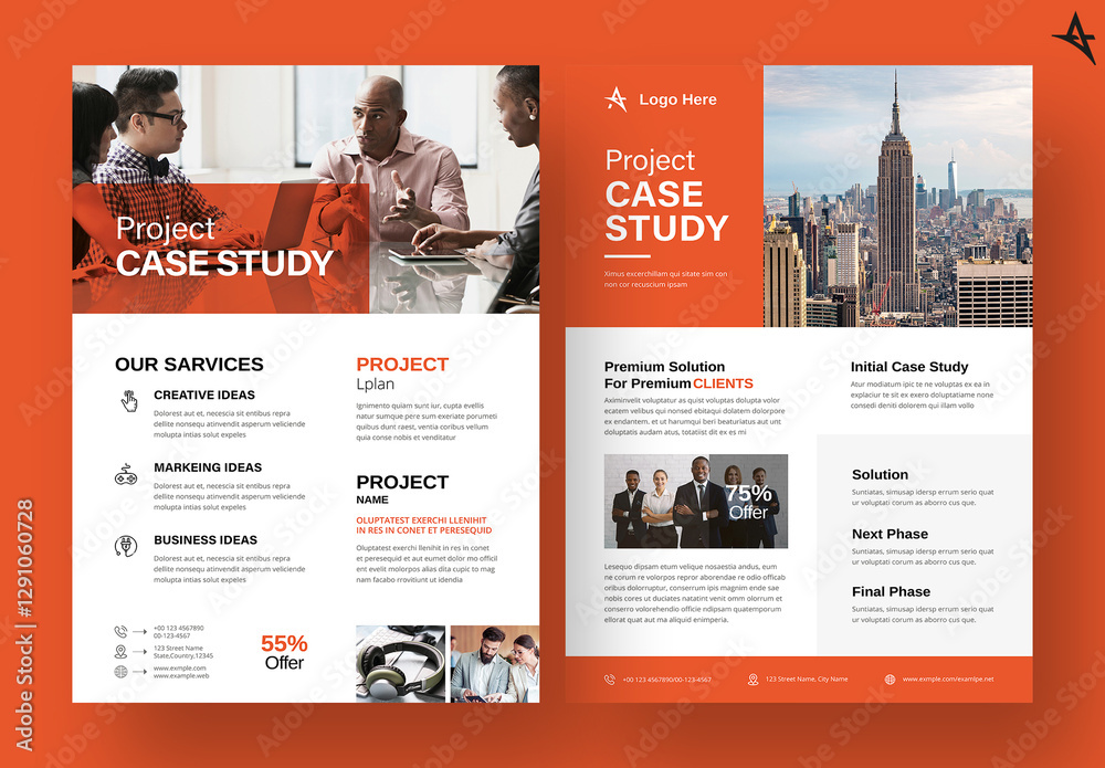 Project Case Study Template Stock Template | Adobe Stock