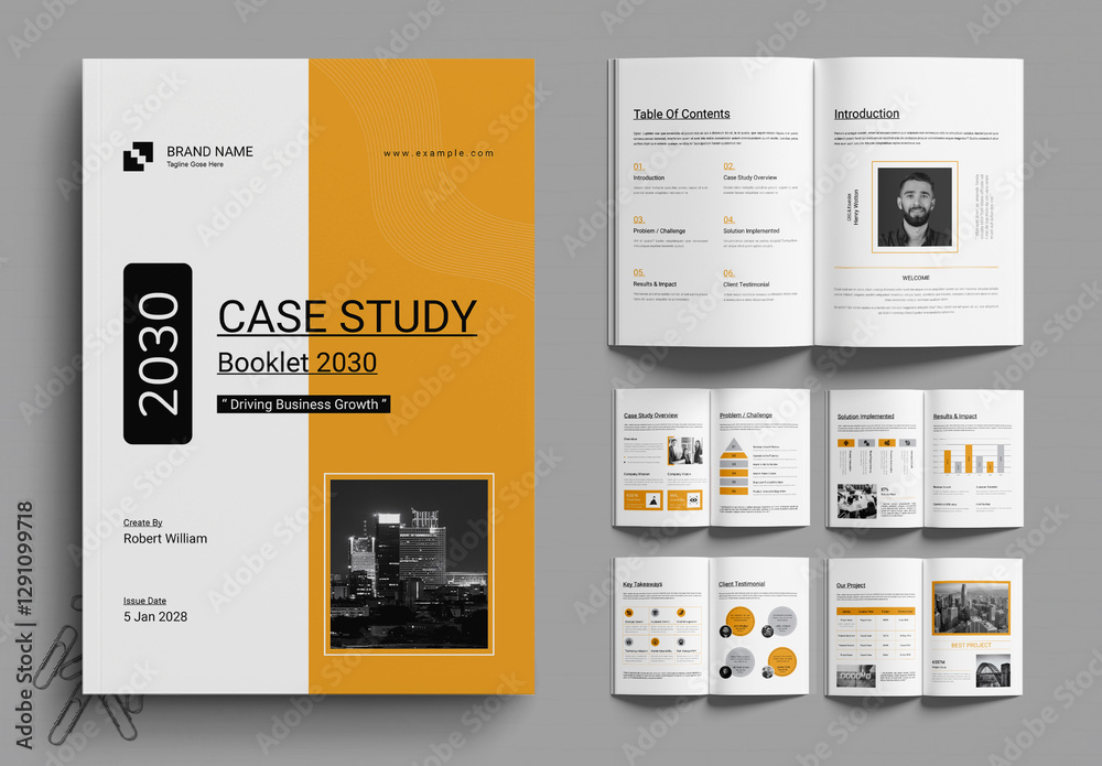 Business Case Study Booklet Stock Template | Adobe Stock
