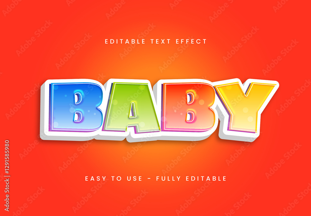 Colorful Kids Font Children Cartoon Playful Text Effect Stock Template ...