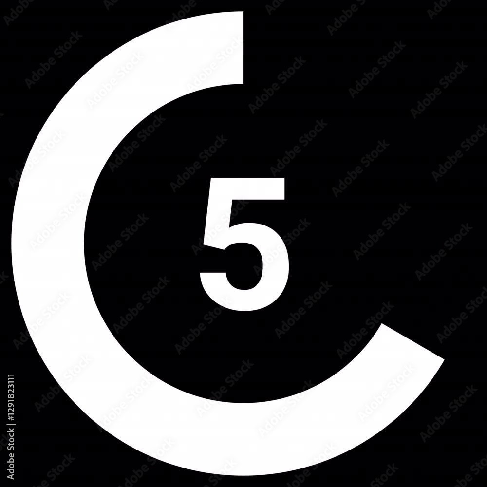 Minimalist White Circular Count-Up Timer 0-15s (Transparent Background ...