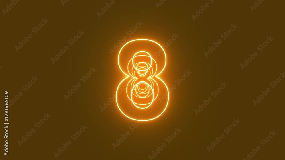 neon tunnel number 8 conceptual symbol background text alpha channel ...