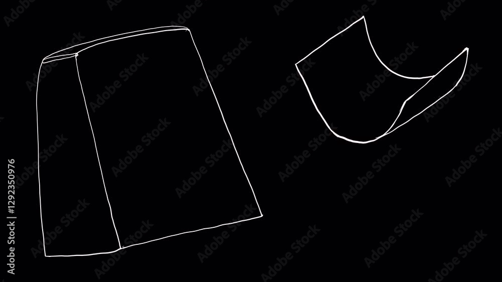 Peeling stickers looped 2D animation on a black screen. Concept of ...