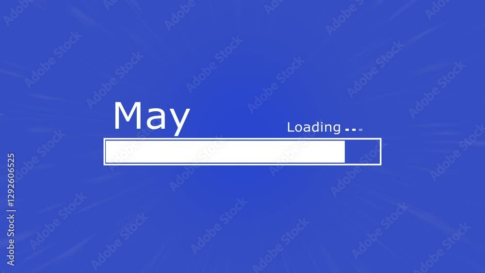 May new Month Coming Soon looping loading bar on zoom line background ...