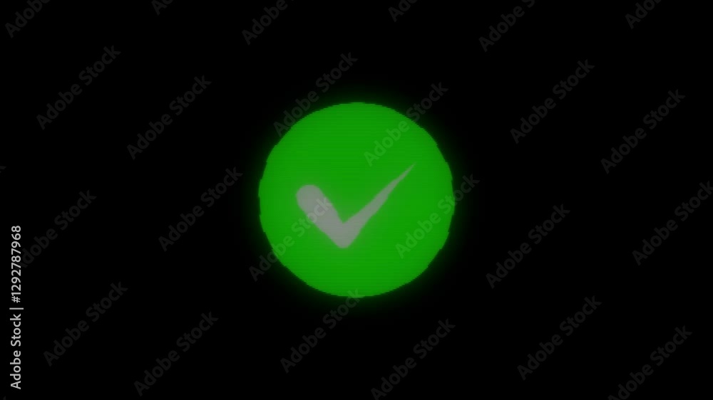 Green checkmark animation. Yes tick. Correct check mark symbol. Yes ...