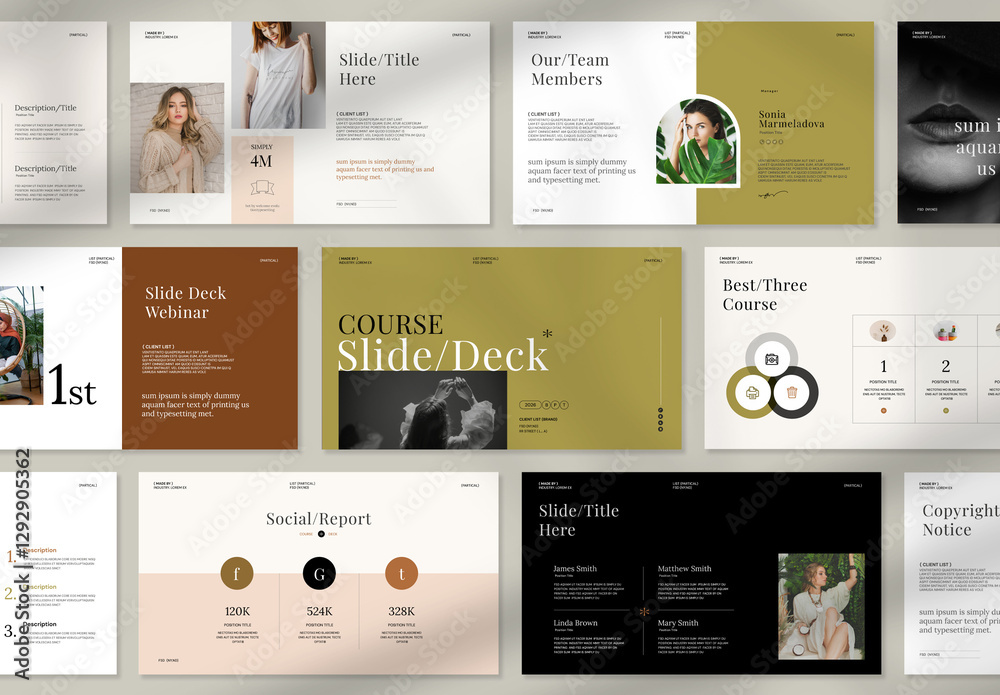 Course Slide Deck Presentation Template Stock Template | Adobe Stock