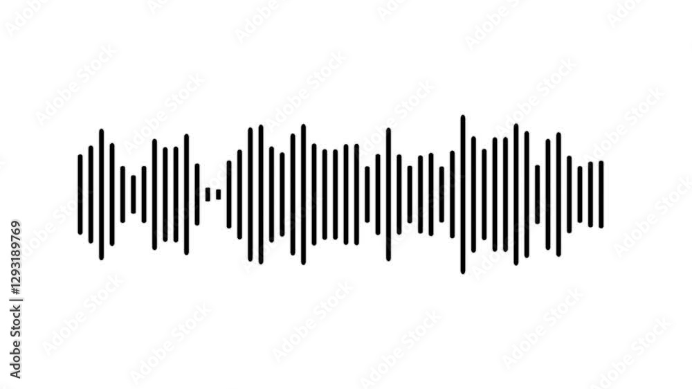 Black video footage of audio visualizer on white background. Abstract ...