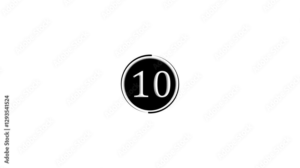 Countdown animation from 15 to 0 sec, counter timer 15 second in 4k. On ...