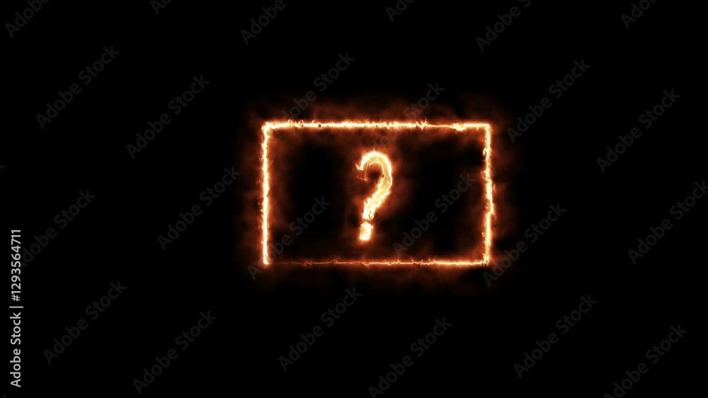 majestic quetion mark Fire text effect 4k animation. A burning text ...