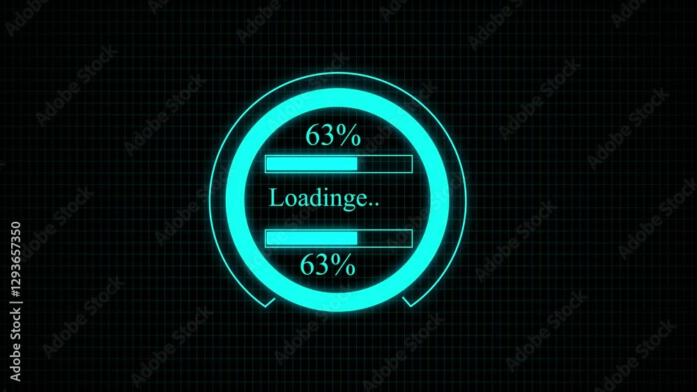 Christmas color loading circle animation bar icon 0 to 100% loading on ...