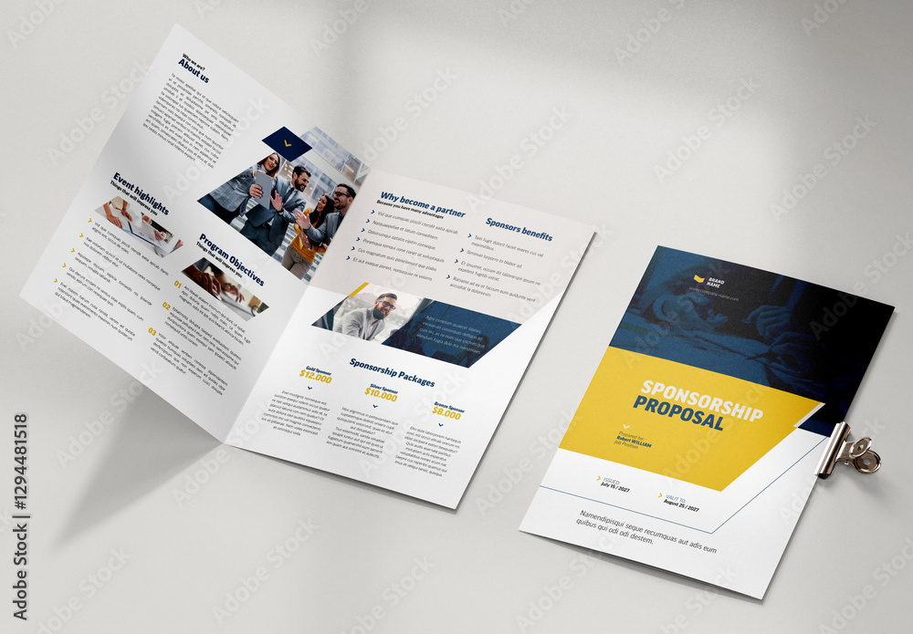 Sponsorship Proposal Bifold Brochure Template Stock Template | Adobe Stock