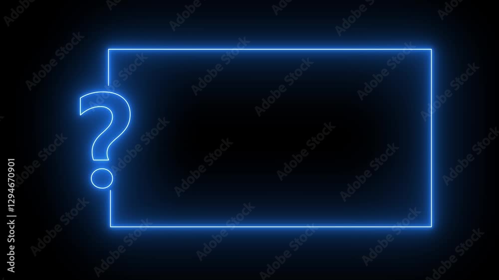 Question mark neon sign light on wall background. Quiz trivia game ...