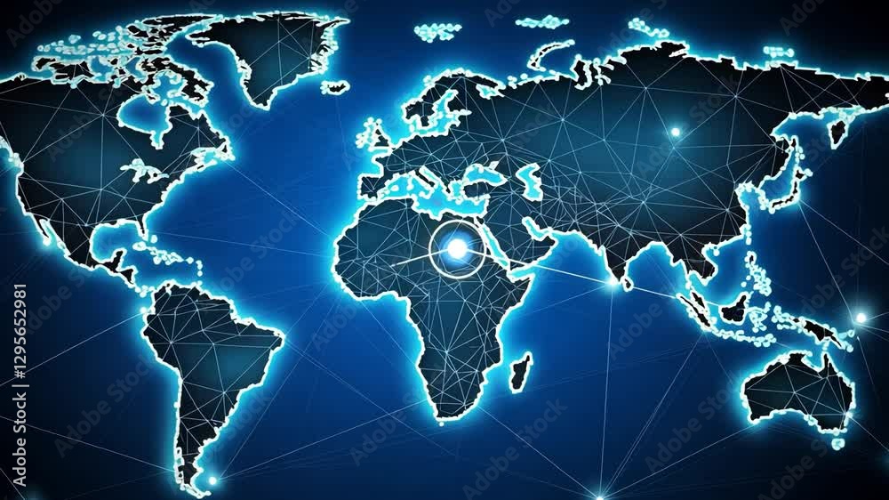world map transportation network global earth blue digital ai generated ...