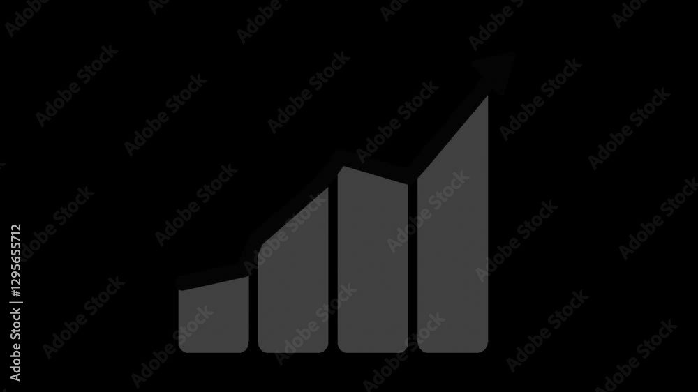 Infographic growth 2D object animation. Increase sales in business ...