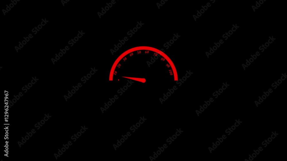 Speed meter or indicator conceptual animation. Indicator of speed meter ...