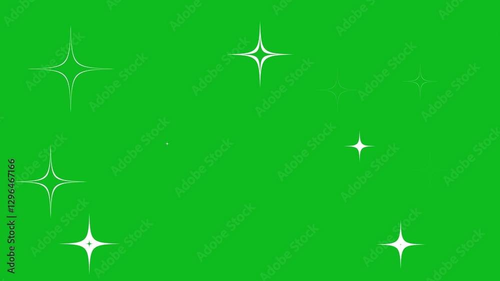 Twinkle Star Glitter Sparkle Animation White Cartoon Flat Vector ...