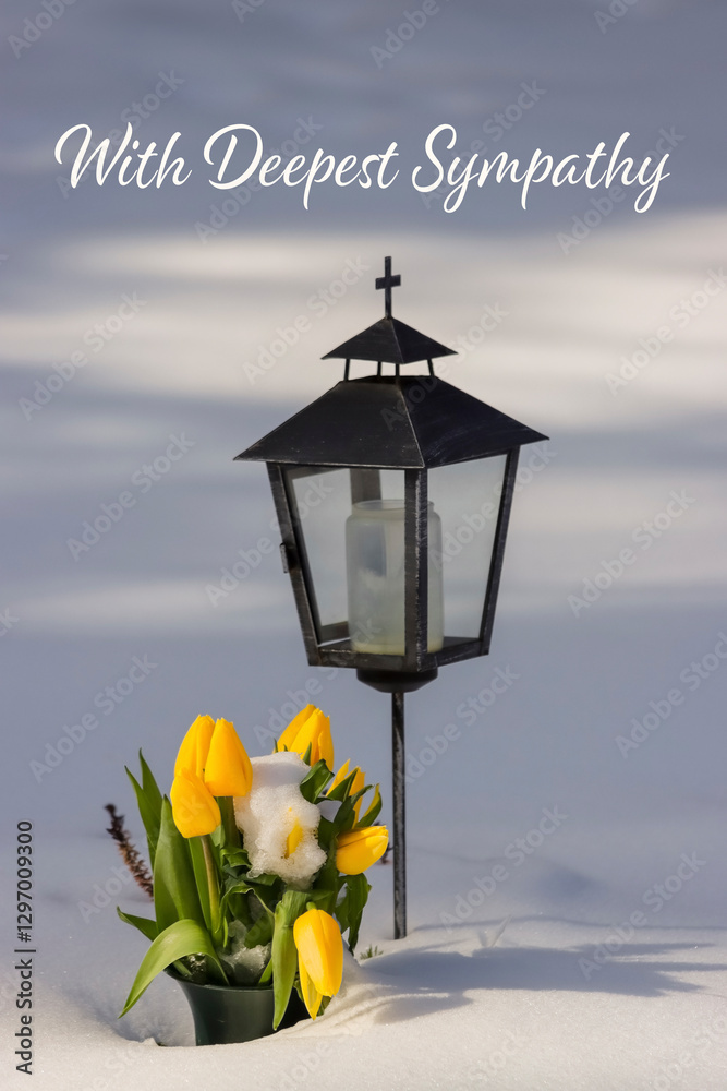 Plakát Sympathy card with text: With Deepest Sympathy – Obraz na Zeď ...