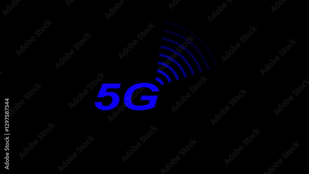 Vidéo Stock 5G network concept animation on black background. Update ...