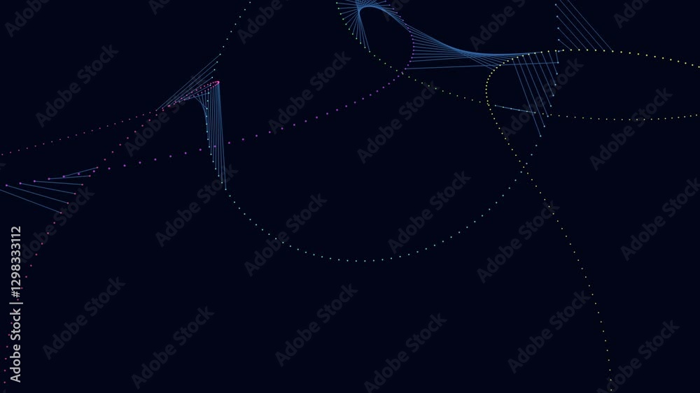 An abstract artwork depicting a complex network of intersecting and ...