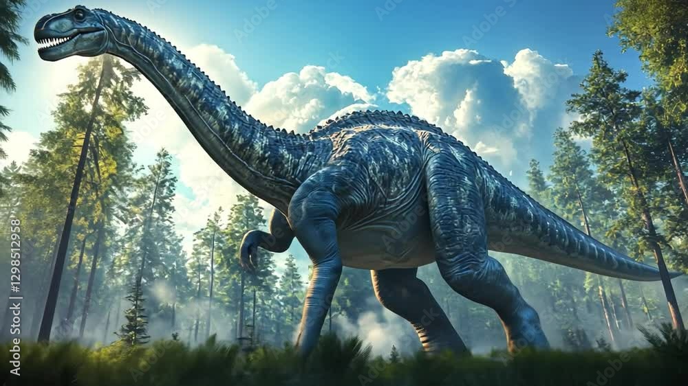 Vidéo Stock Brachiosaurus in Ancient Forest: a magnificent ...