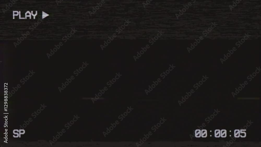 Old VHS camera interface with noise and flickering. VHS recording with ...