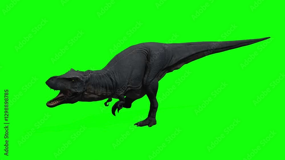 Tyrannosaurus Rex Roaring And Walking on Green Screen 4k. T-rex Green ...
