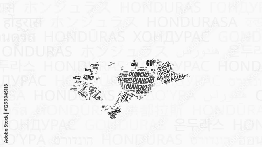 Honduras intro animation. Country with regions illustration video ...