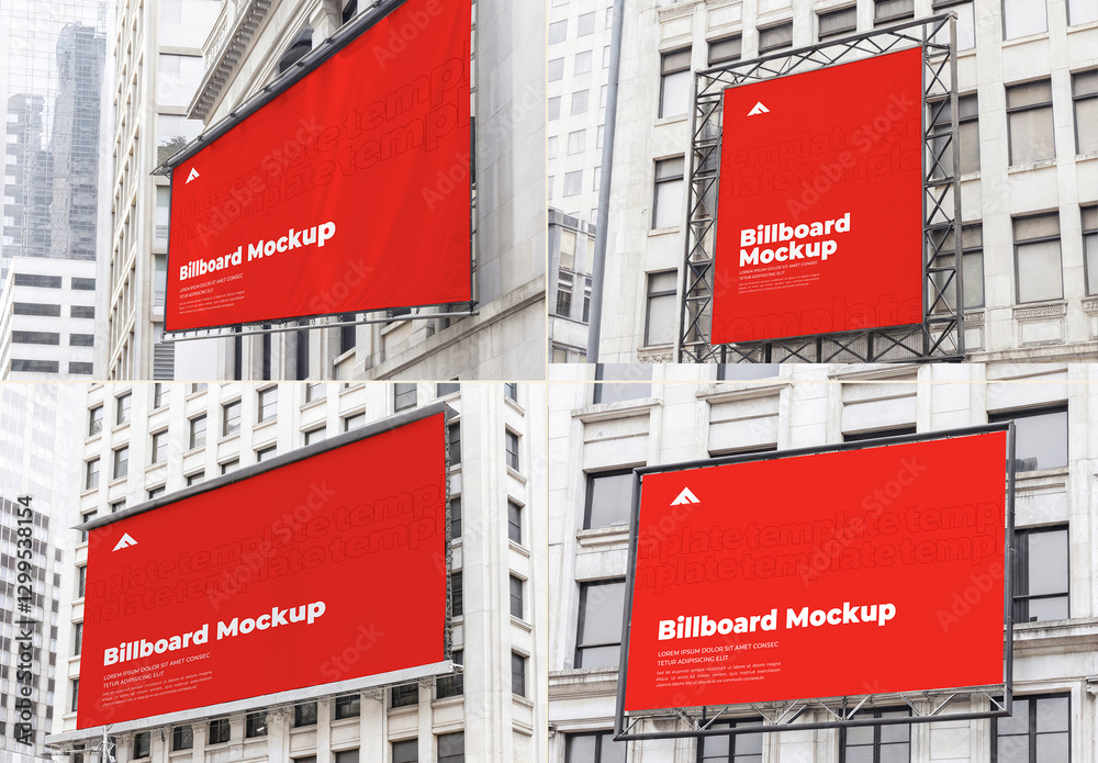 Classic Building Advertising Billboard Mockup Stock Template | Adobe Stock