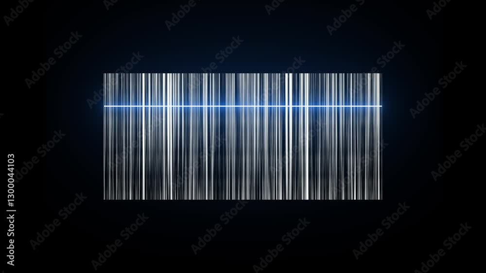 A barcode scanner icon animation features a scanning line moving ...