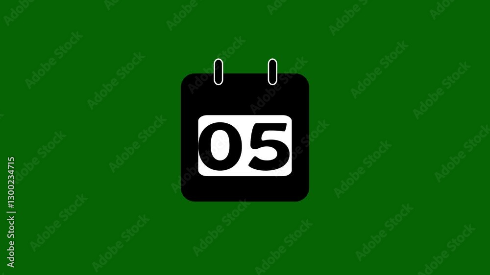 Calendar icon - day 05 animation Luma matte with transparent background ...