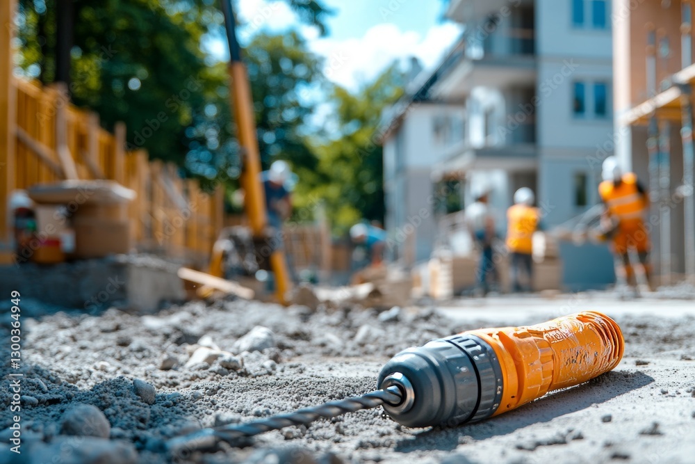 Fotografie, Obraz The process of installing plasterboard or drywall to ...