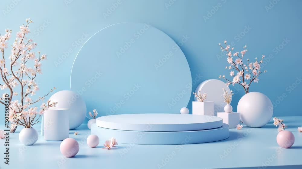 Serene Minimalist Cinematic Animation Background: Tranquil Landscape ...