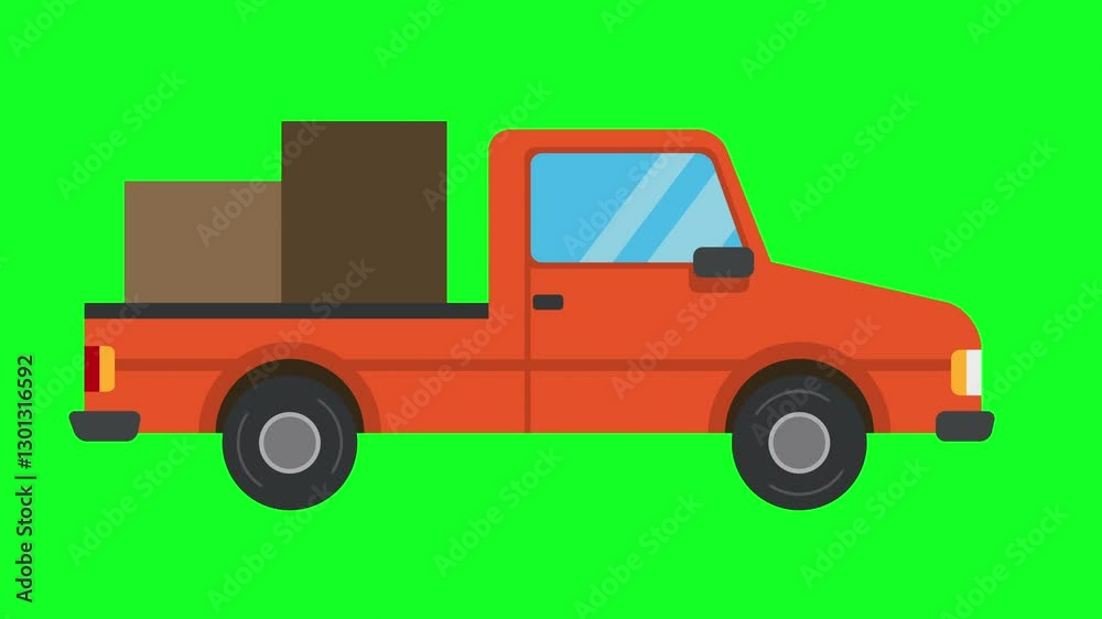 Car, bike, truck, van, bus, taxi, pick-up animations PACK. 2d flat ...