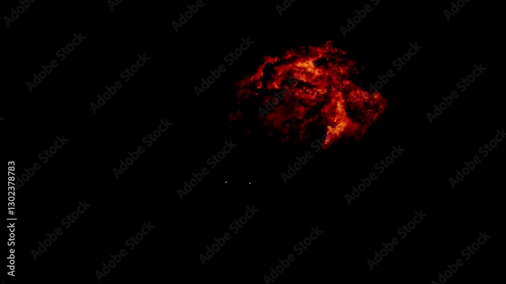 Bomb Explosion. Fire and Smoke Blast. Realistic 3D animation effect ...