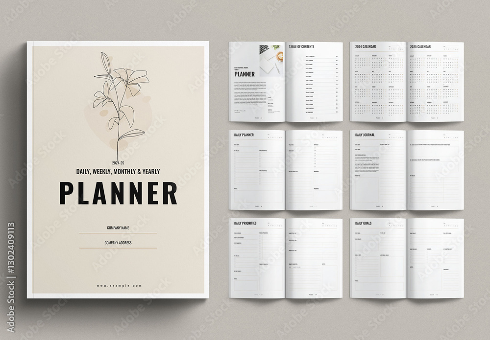 Planner Layout Design Template Stock Template | Adobe Stock