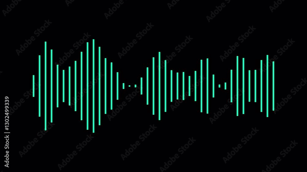 Vidéo Stock Line audio wave visualization voice record, sound wave ...