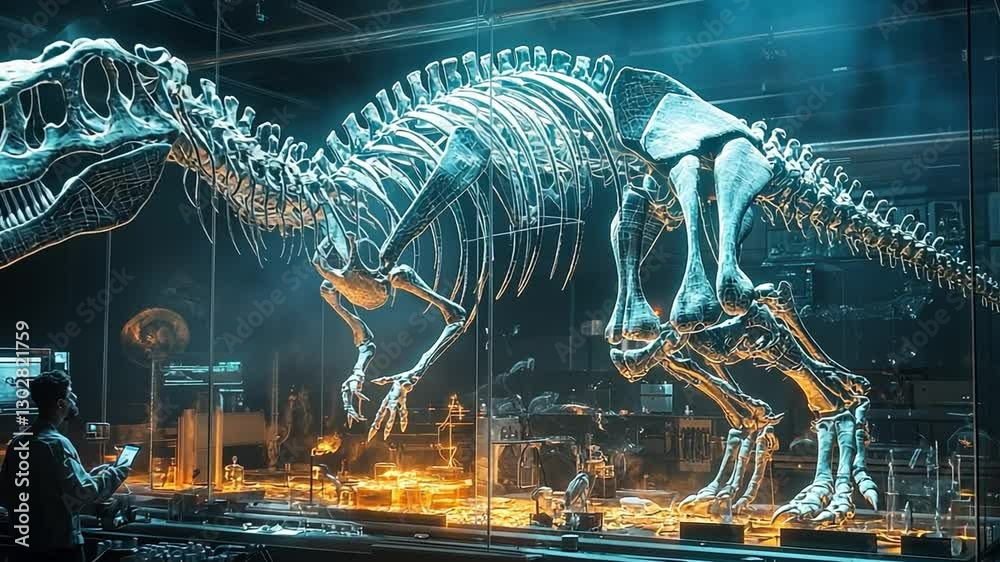 Unveiling the Titan: A captivating view of a Tyrannosaurus Rex skeleton ...