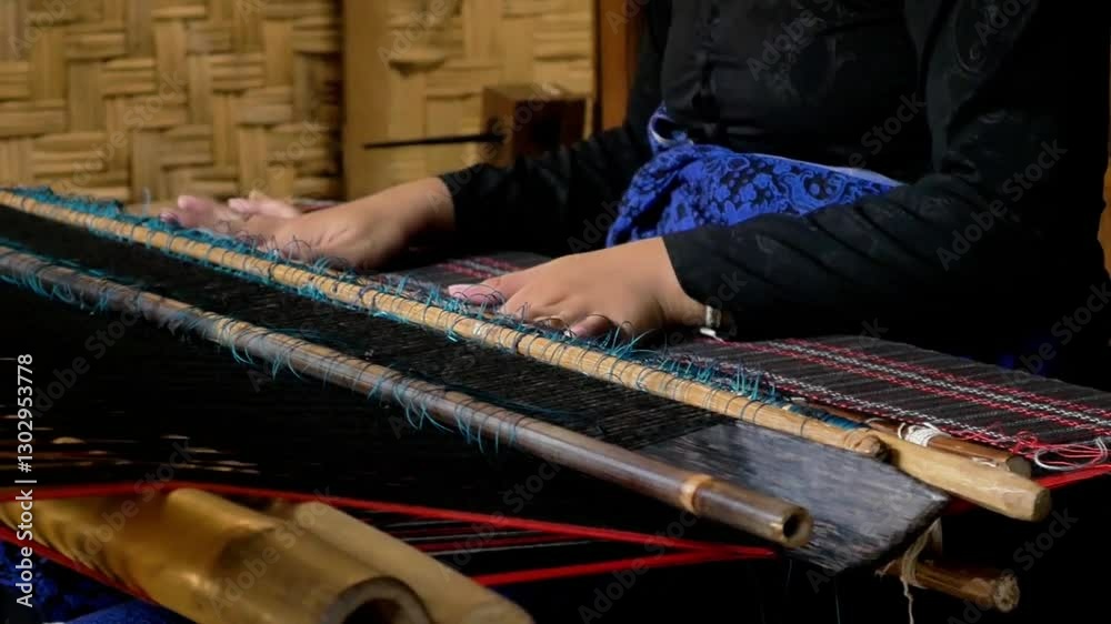 The skill of Baduy women is weaving using traditional looms made of ...