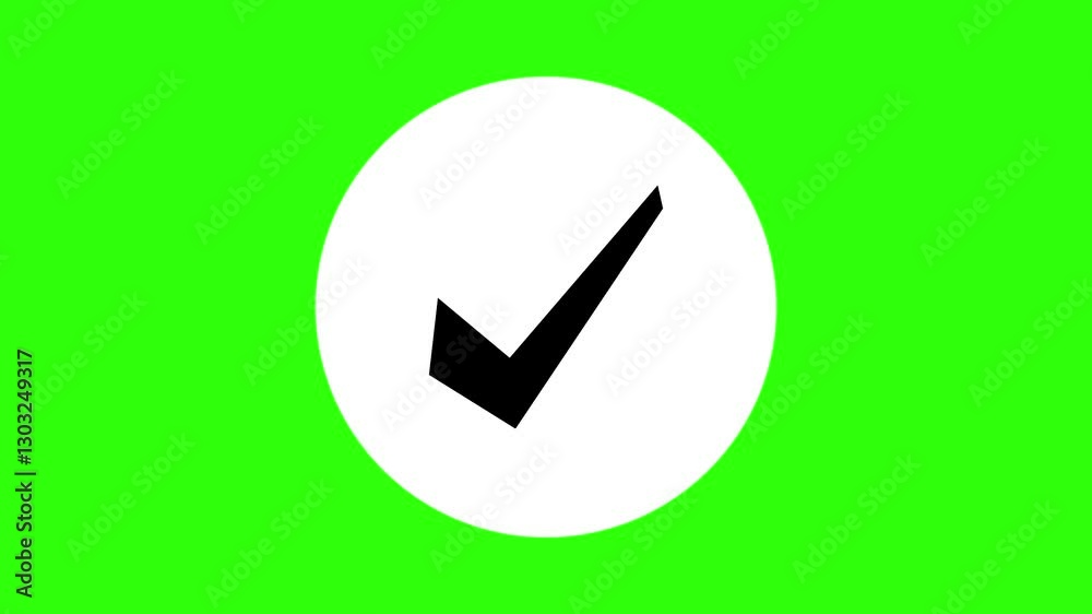 Checkmark Icon in Circle Animation, A checkmark inside a black circle ...