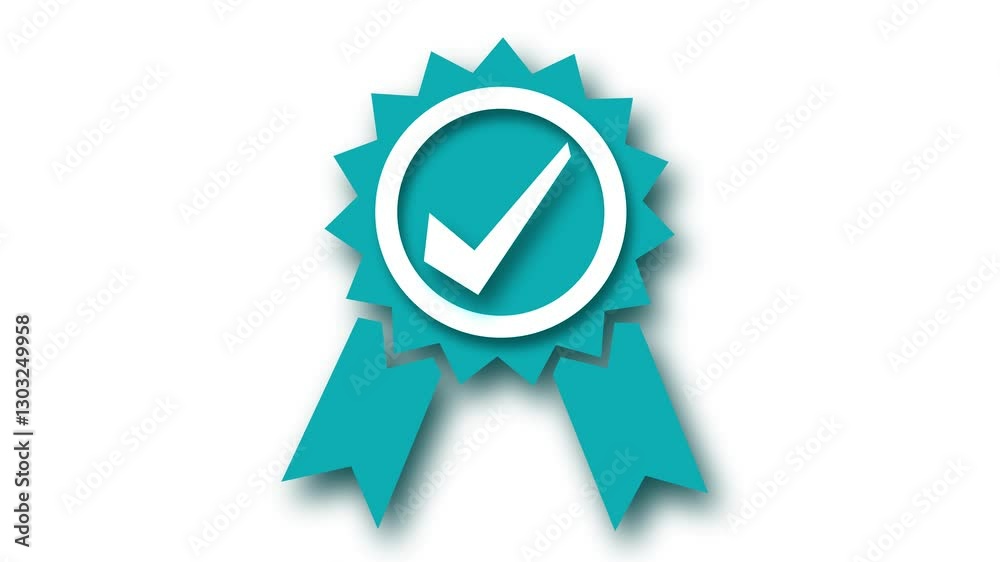 3d shape check mark animation, Tick mark animated on white background ...