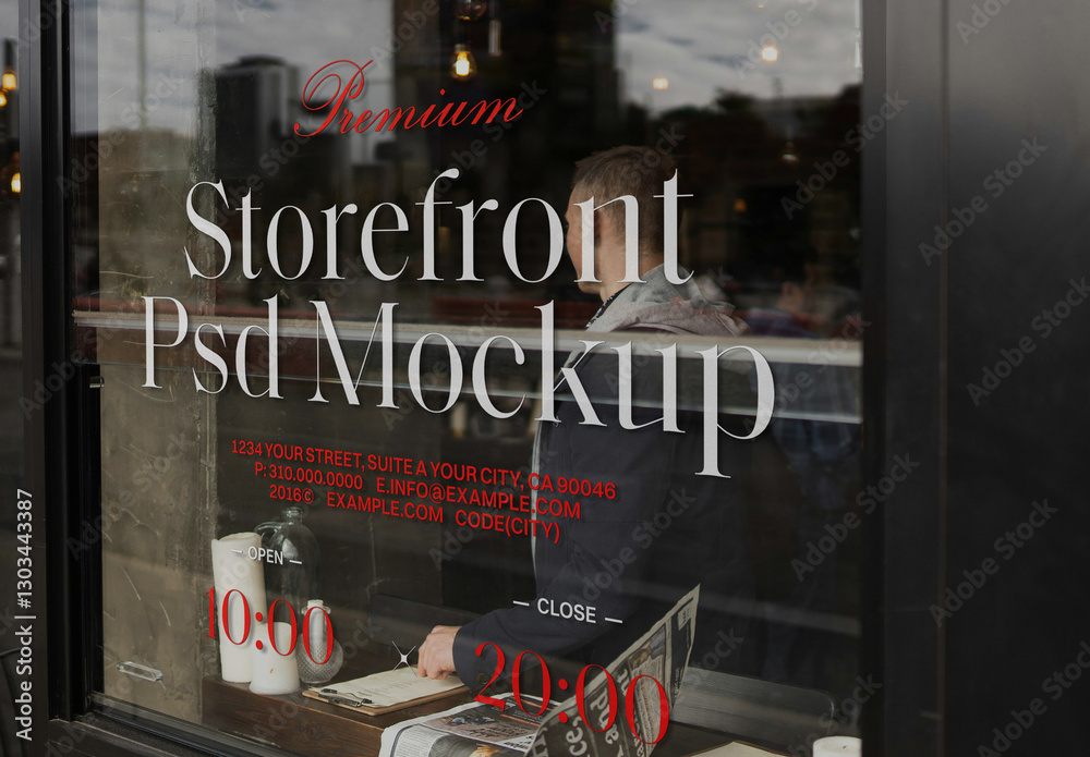 Storefront Cafe Mockup Stock Template | Adobe Stock