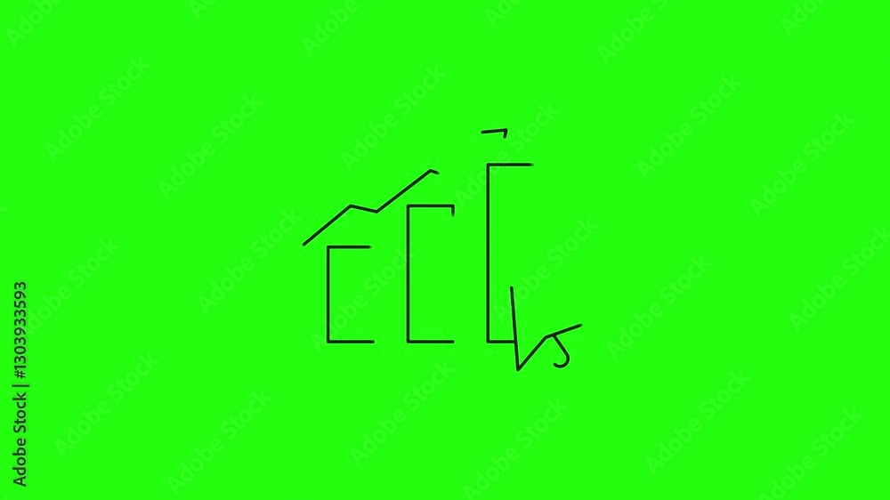 Animated Increasing Graph with Mouse Cursor Click Icon Concept | Growth ...