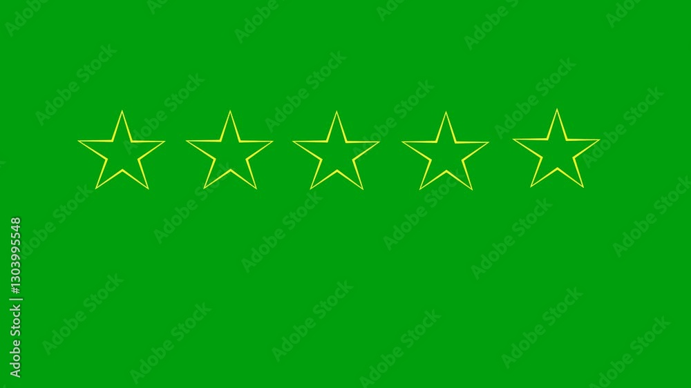 One star rating animation on green screen background. Product Quality ...